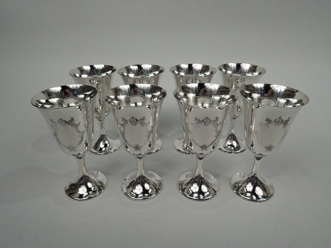 Gorham Engraved Puritan Goblets 272 Barware Cups American Sterling ...