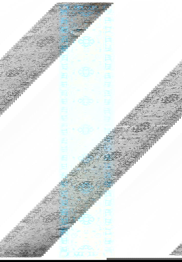 3 X 20 Long Khotan Chobi Runner Peach Blue Auction