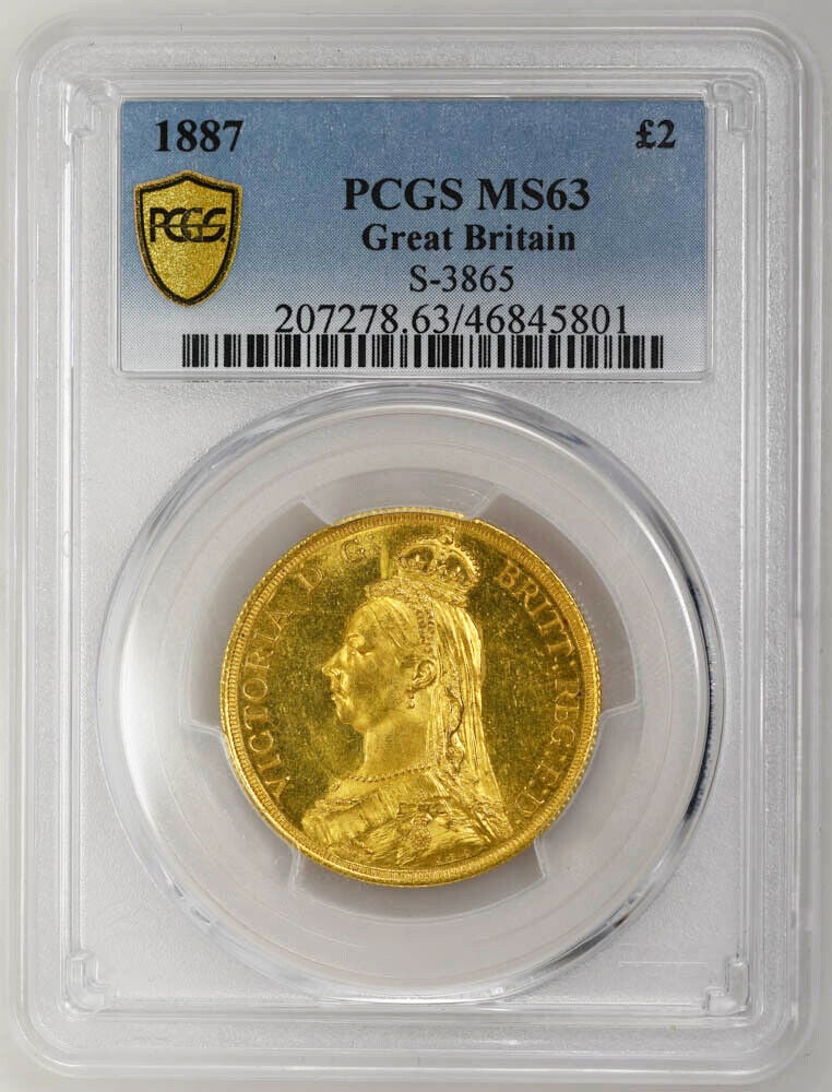 1887 2 Pounds Great Britain Victoria Pcgs Ms63 Auction