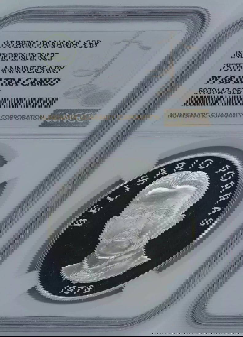 1978 Fm Proof Panama Silver Balboas S5b 75th Anniversary Ngc Pf 68 Cameo (052) Auction