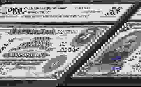 1902 $5 Fidelity National Bank Note Serial Number 1 Kansas City ...