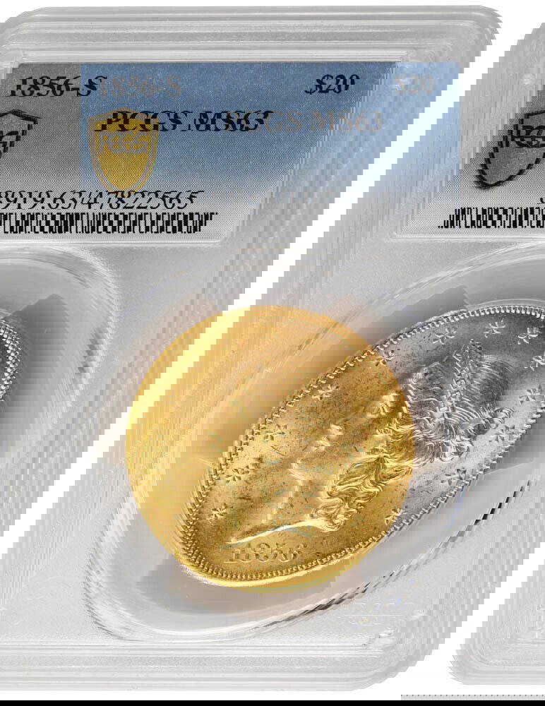 1856-s $20 Liberty Head Pcgs Ms63 Auction