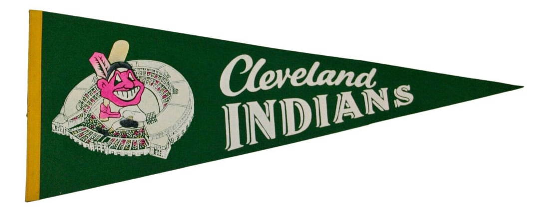 Vintage 1950's Cleveland Indians 30" Pennant Auction