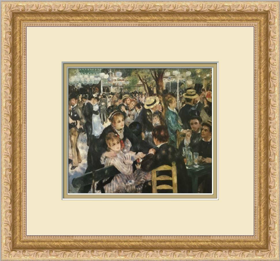 Pierre-auguste Renoit Dancing At The Moulin De La Galette Custom Framed ...