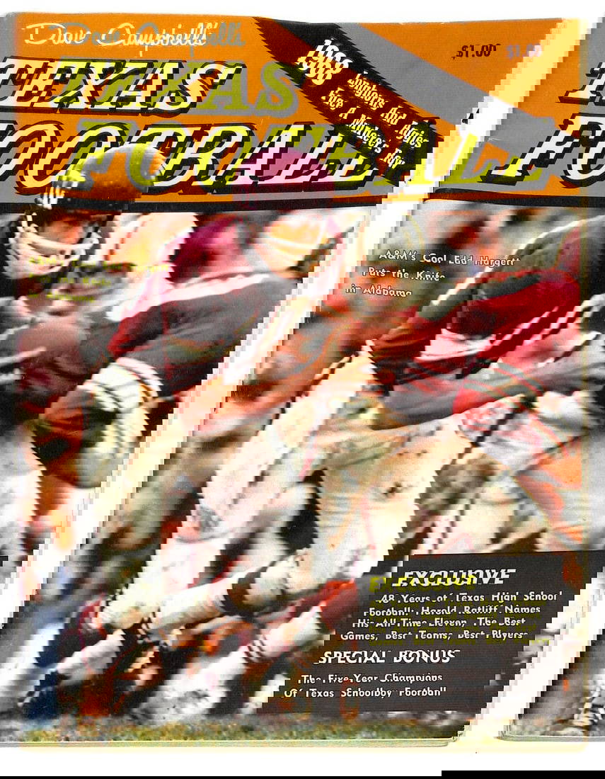 1968 Dave Campbell's Texas Football Annual Magazine Edd Hargett Texas A&m Auction