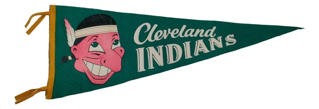 Vintage 1950's Cleveland Indians 30" Pennant Rare 92223