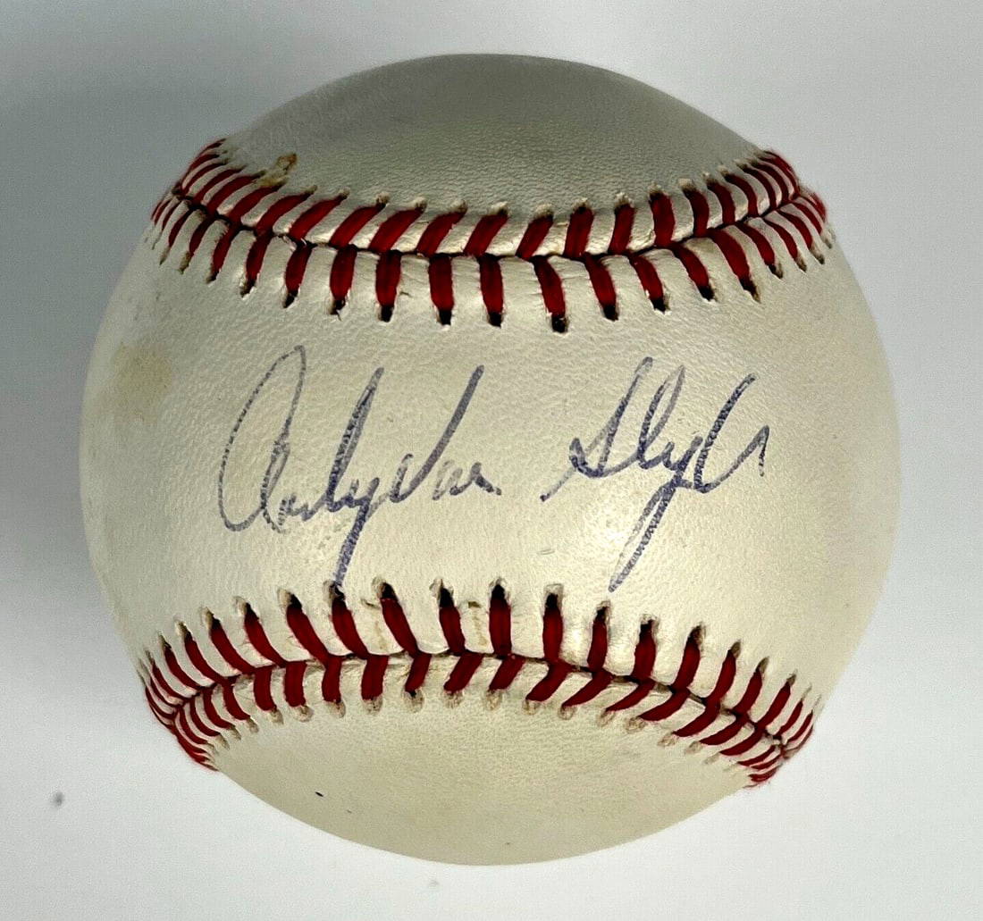 Andy Van Slyke Signed Baseball Rawlings White Nl (bas Ac02962) Auction