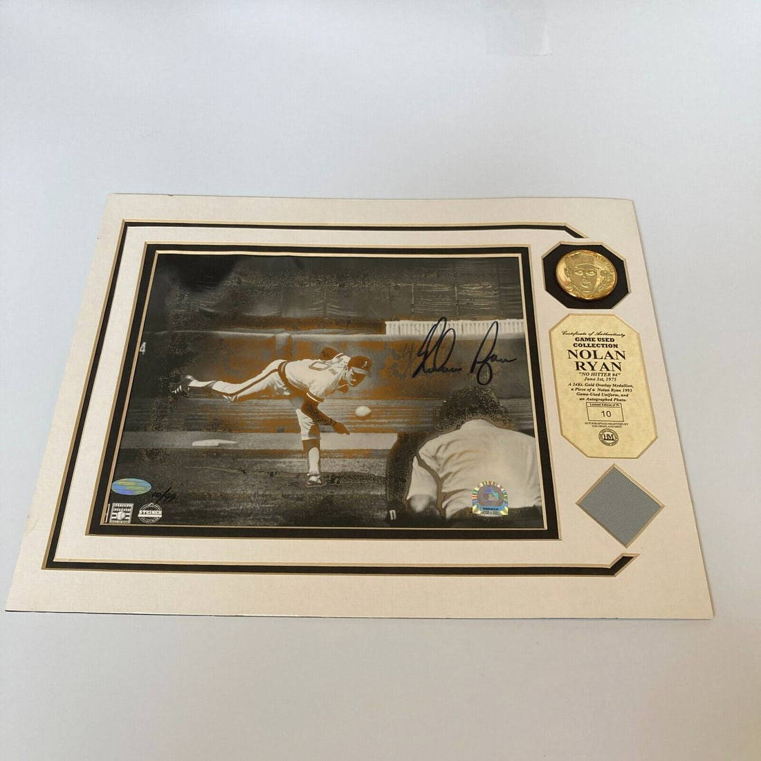 Nolan Ryan 4th No Hitter Signed Photo With Coin Display Steiner & Mlb ...