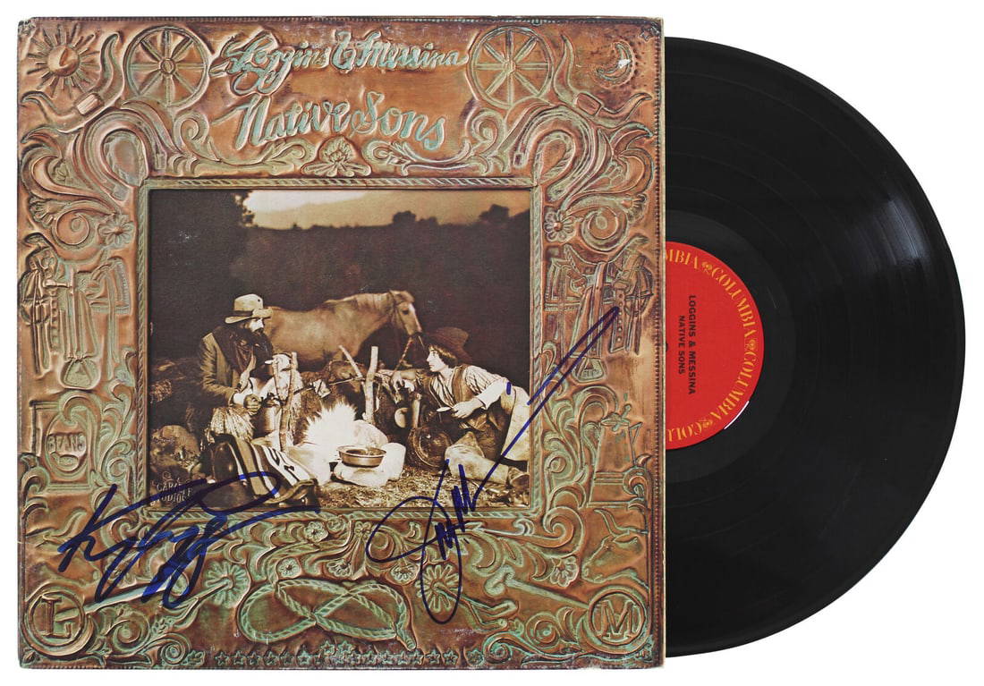 Kenny Loggins & Jim Messina Signed Native Sons Album Cover W/ Vinyl Bas ...