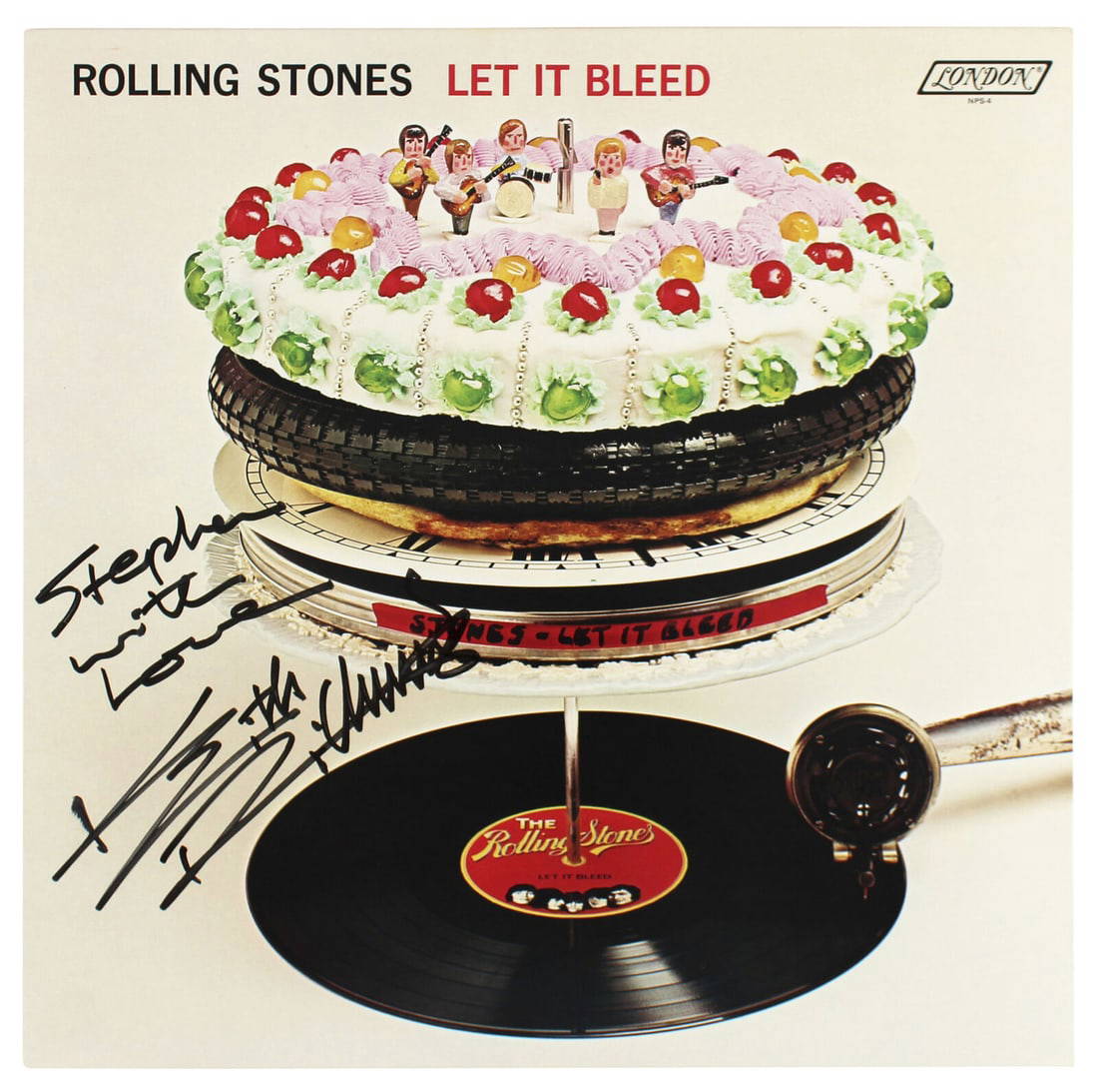 Keith Richards Rolling Stones Signed Let It Bleed Album Cover Bas # ...