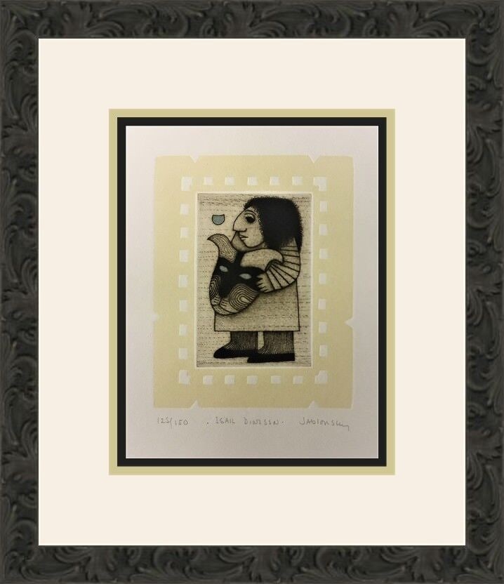 Carol Jablonsky Pencil Signed L/ed Lithograph Mask Custom Framed Auction