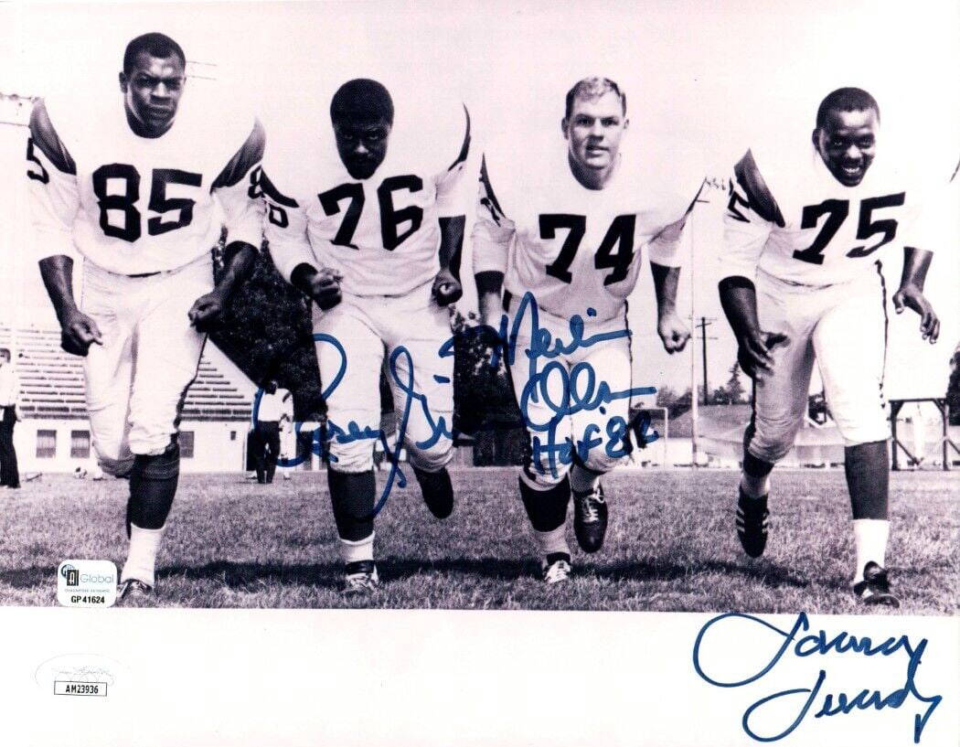 Merlin Olsen Rosey Grier Lamar Lundy Signed Autographed 8x10 Photo Jsa ...