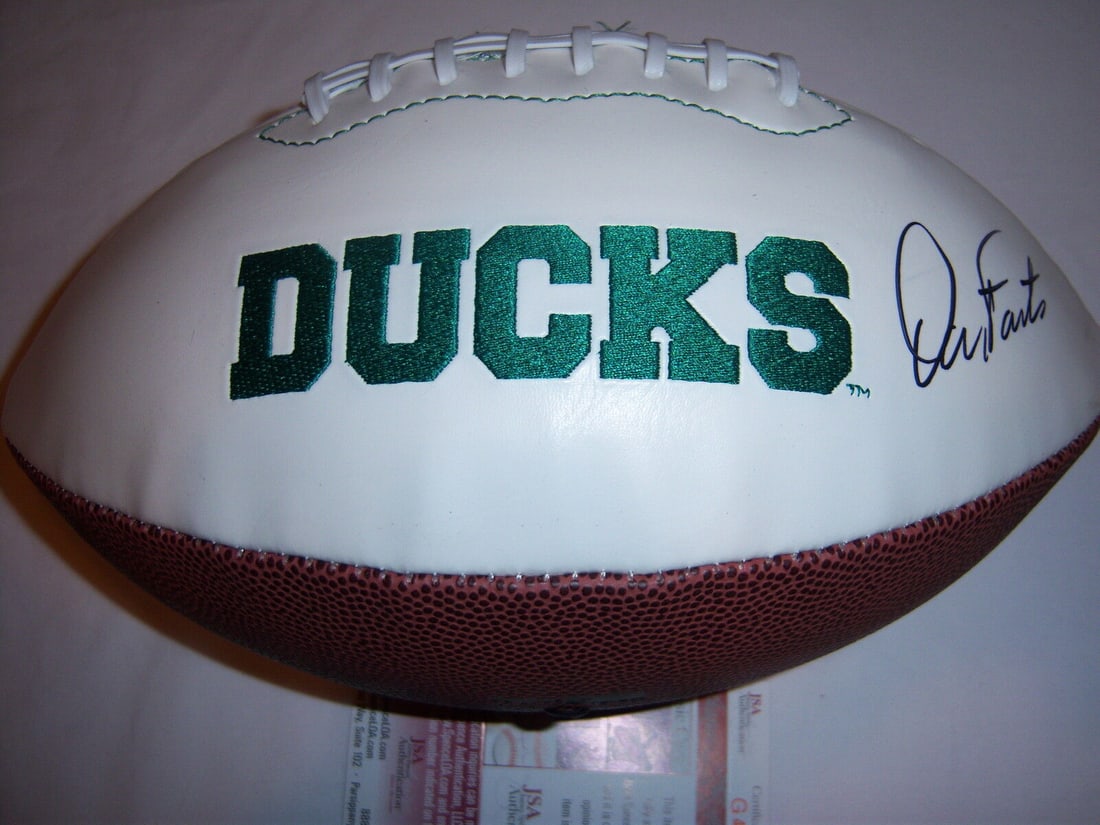 Dan Fouts Oregon Ducks Chargers Hof Jsa/coa Signed Football Auction