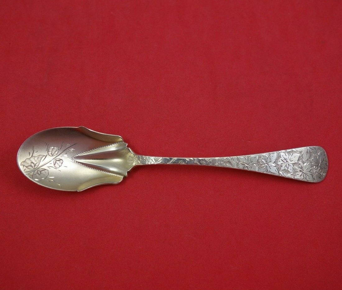 Woodbine Engraved By Seymour Sterling Silver Ice Cream Spoon Gw Bc 5 1/ ...