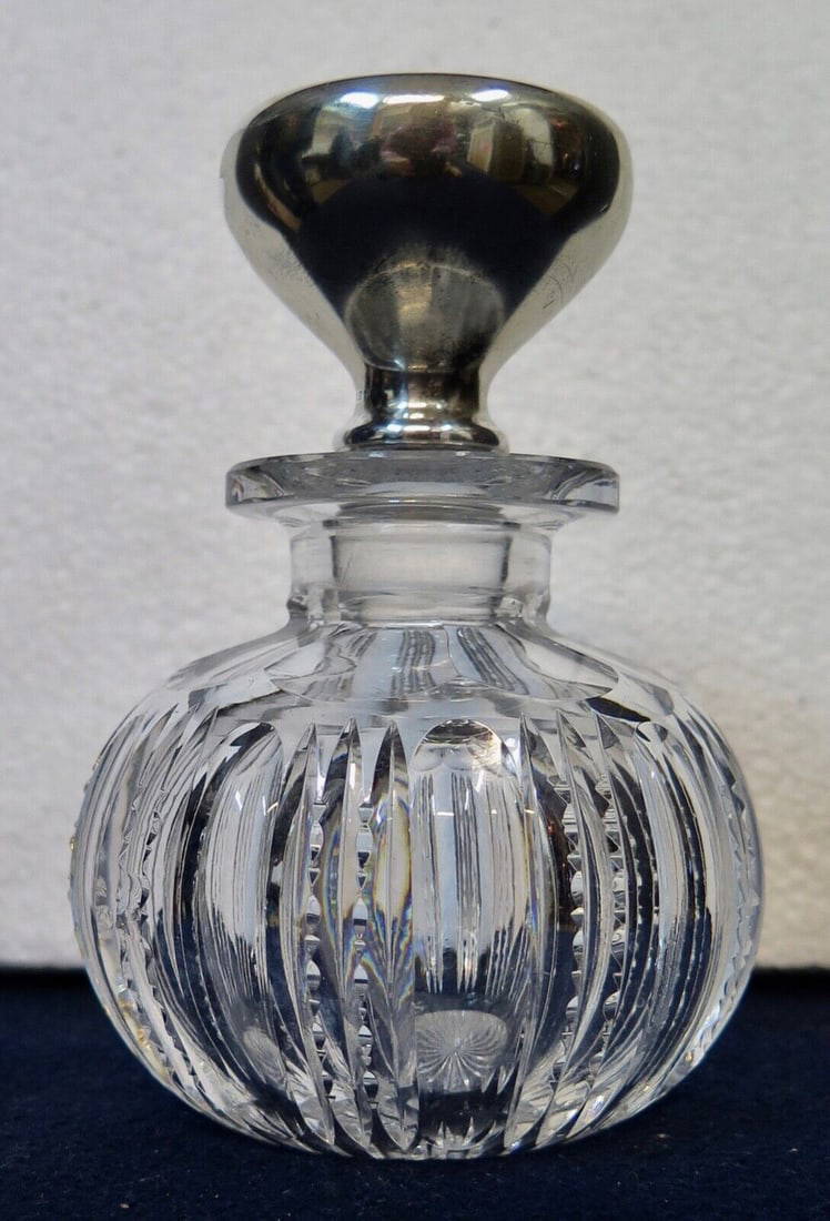 Vintage Art Deco Period Sterling & Crystal Cologne Bottle Auction