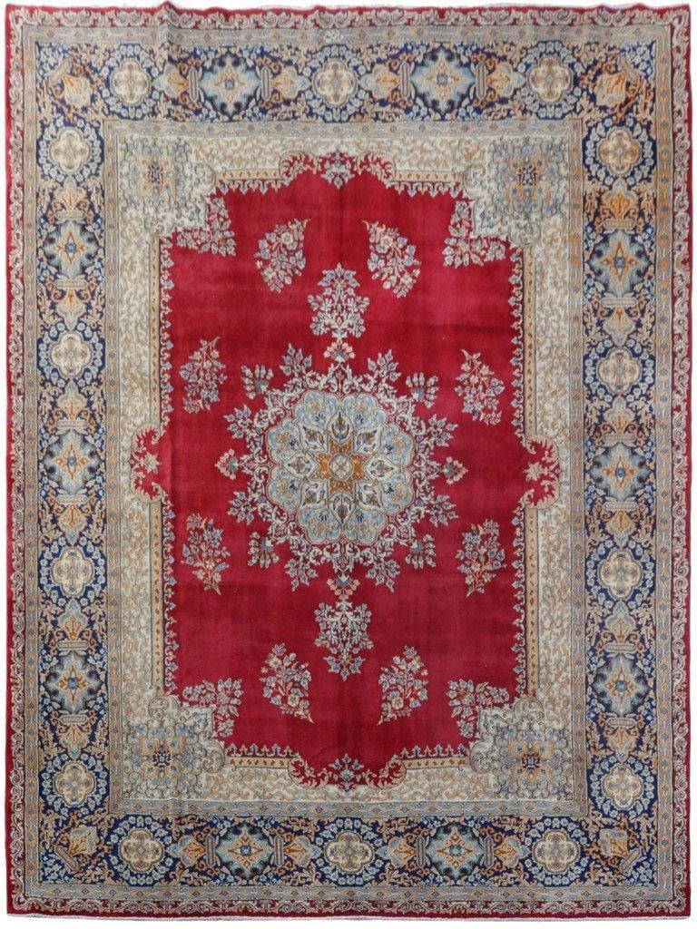 10 X 13 Red Persian Signed Kerman Rug Auction