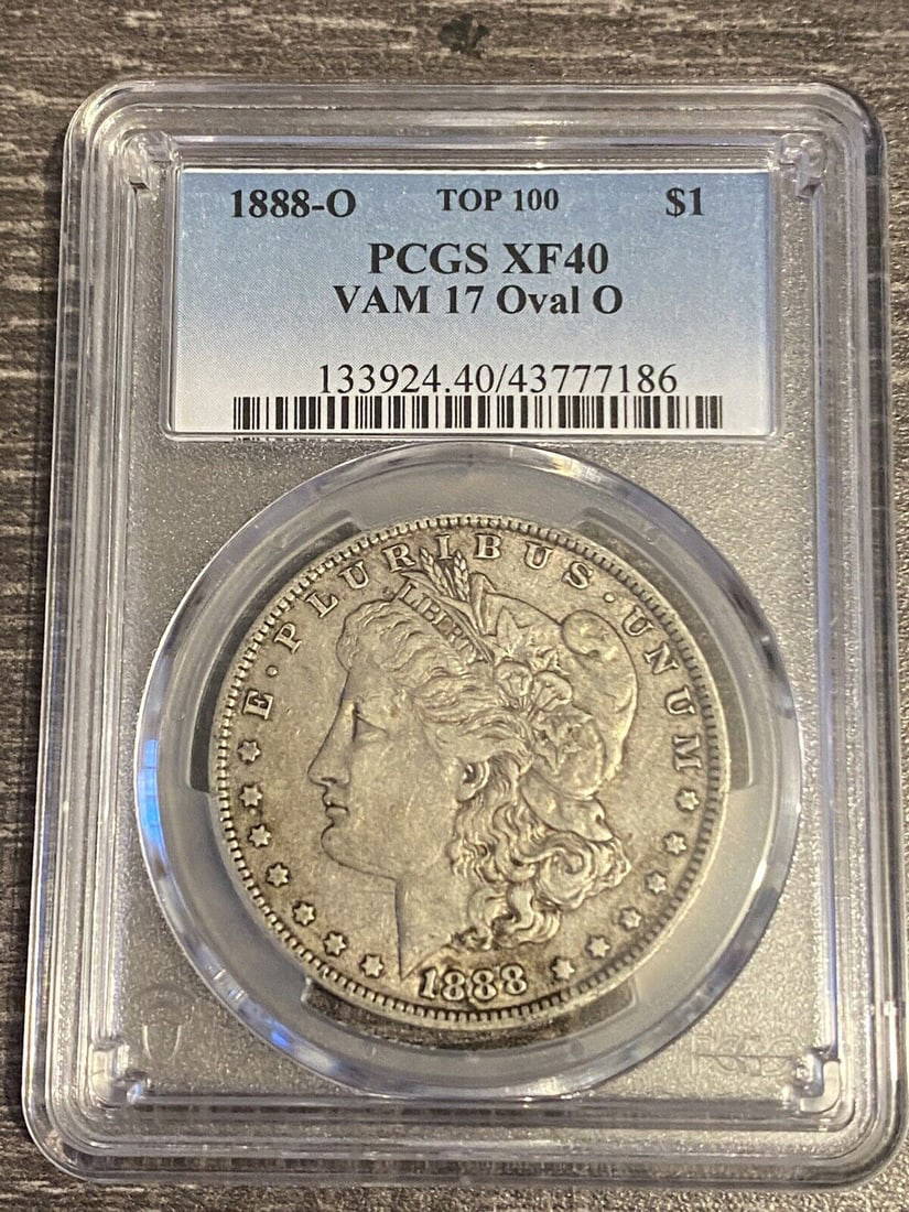 Avc- 1888-o Vam-17 "oval O" Morgan Dollar Top 100 Pcgs Xf40 Auction