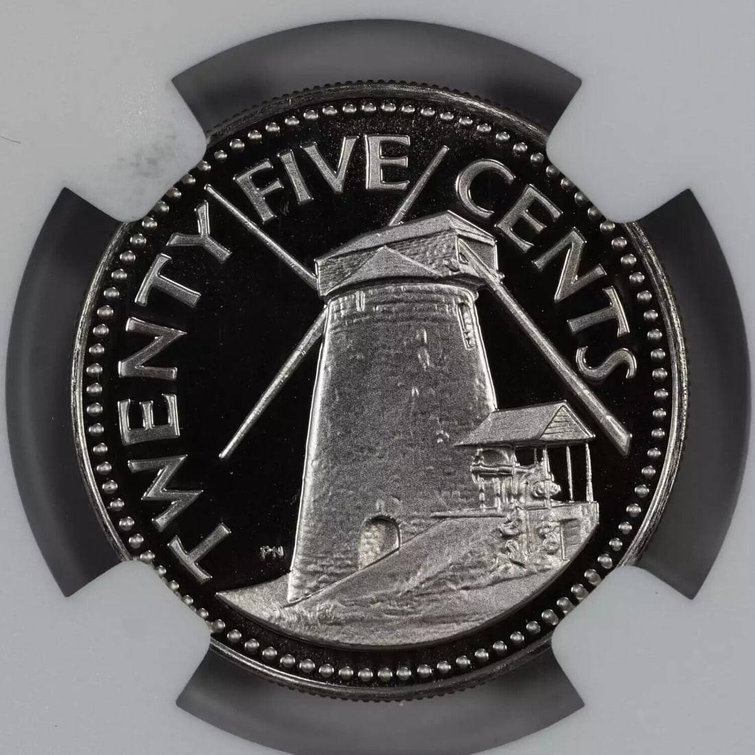 1977 Fm Proof Barbados Morgan Lewis Windmill 25c Ngc Pf 70 Ultra Cameo ...