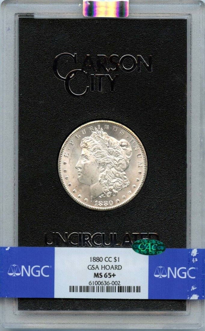 1880-cc Morgan Dollar Gsa Hoard S$1 Ngc Ms65+ Cac Auction