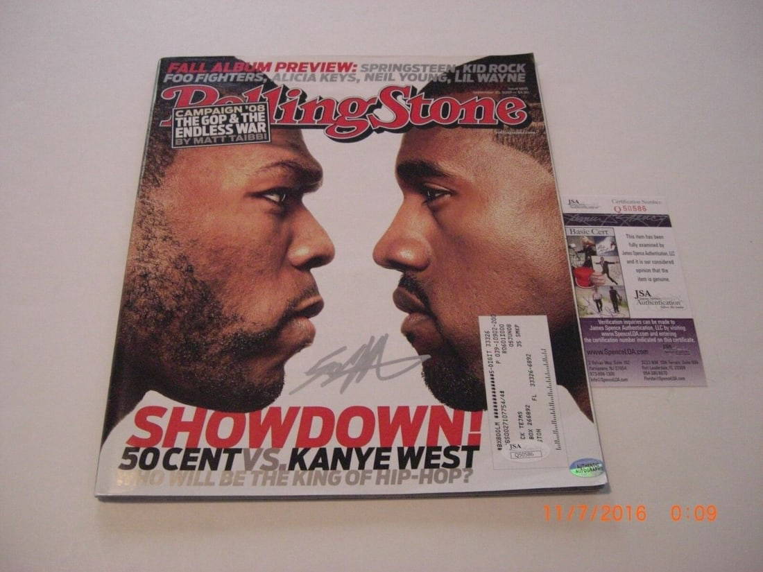 Curtis Jackson 50 Cent Rapper Musician Jsa/coa Signed Rolling Stone ...