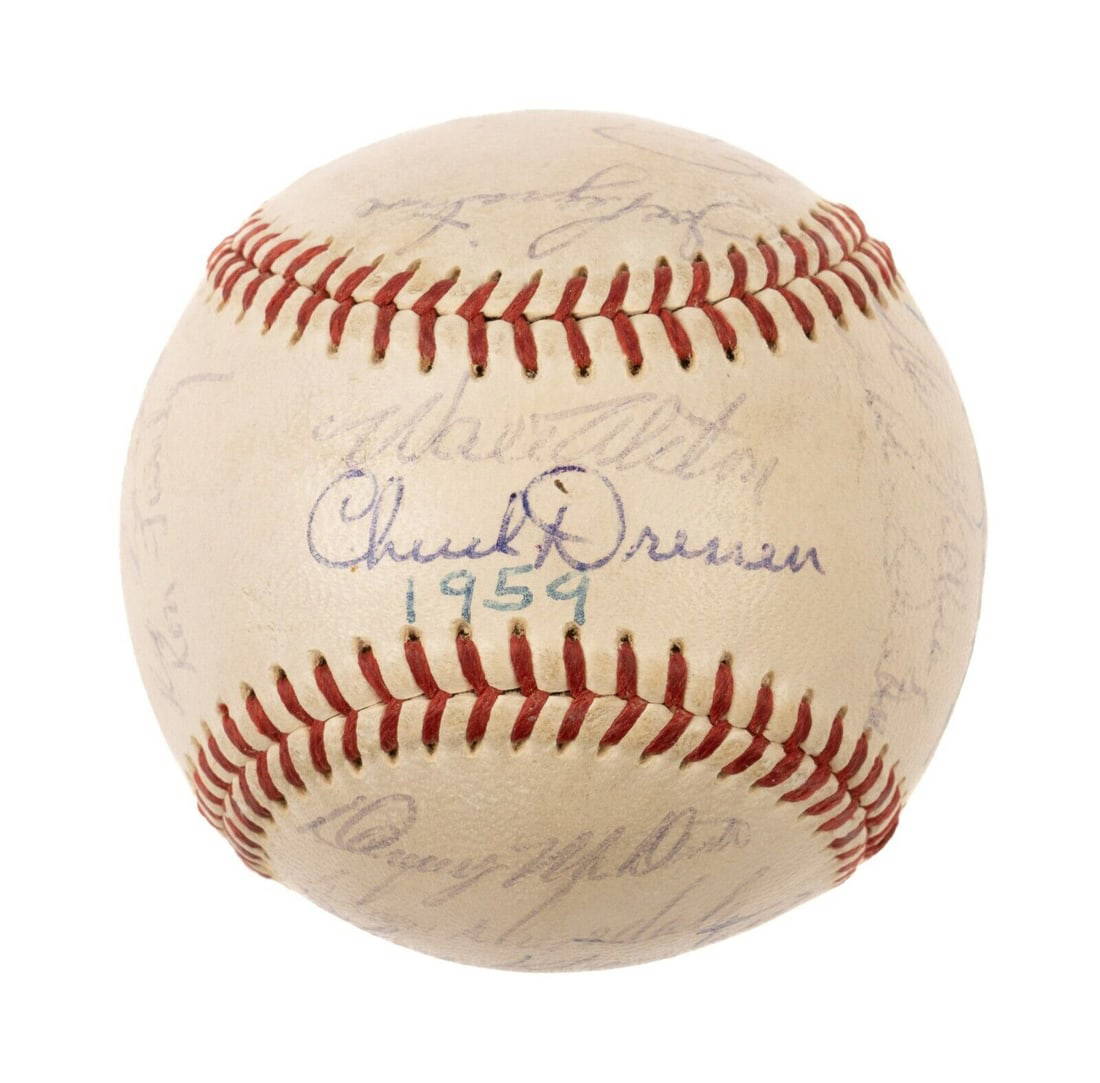 1959 Los Angeles Dodgers World Series Champs Team Signed Baseball Jsa ...