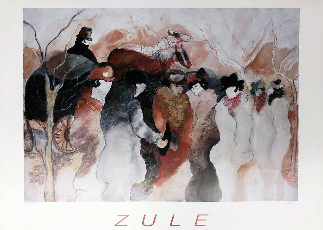 Zule Moskowitz - Figures Large Poster Print 20" X 27" Auction