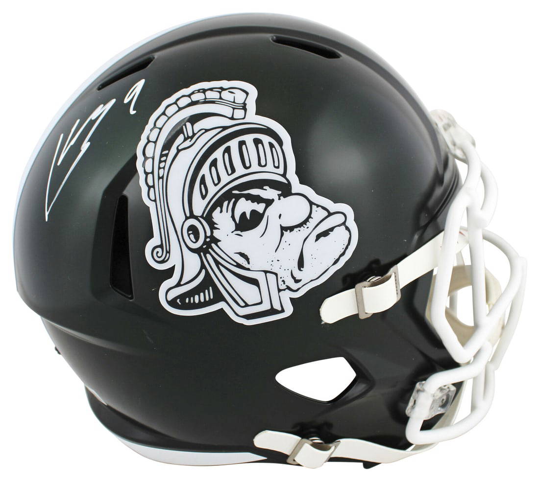 Msu Kenneth Walker Iii Signed Gruffy Logo Full Size Speed Rep Helmet ...