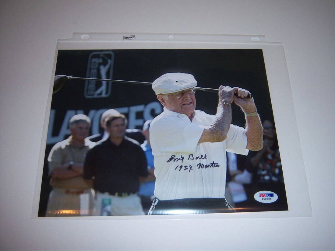 Errie Ball 1934 Masters Oldest Living Player Psa/dna Signed 8x10 Photo ...