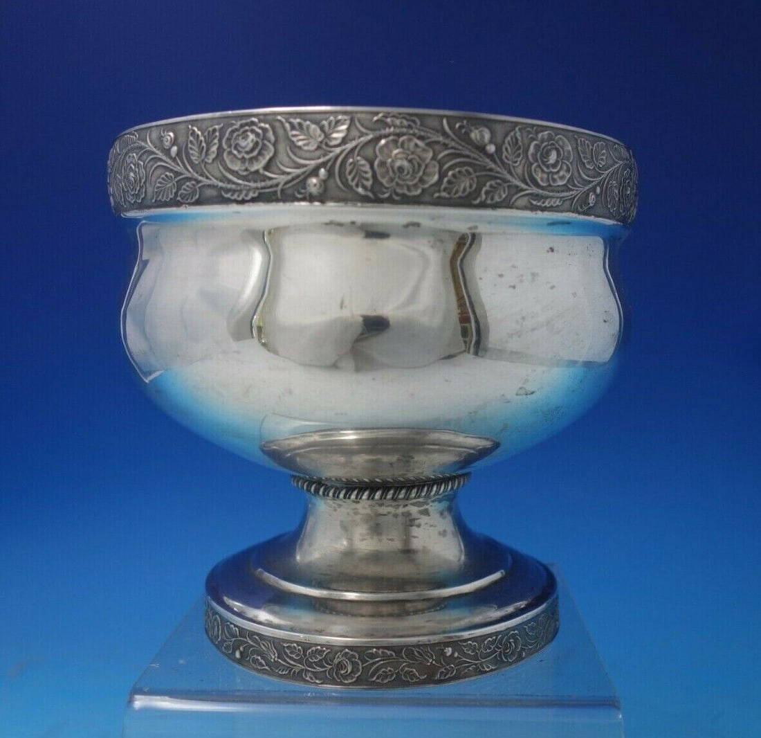 Shepherd And Boyd Sterling Silver Centerpiece Bowl Rose Motif 13.3 Ozt ...