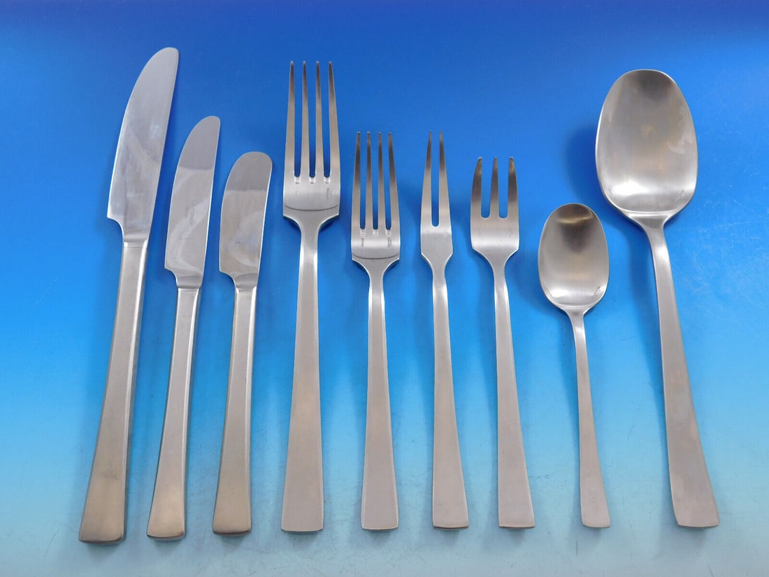 Delta By Christofle France Stainless Steel Flatware Service Set 112 Pcs Acier Auction
