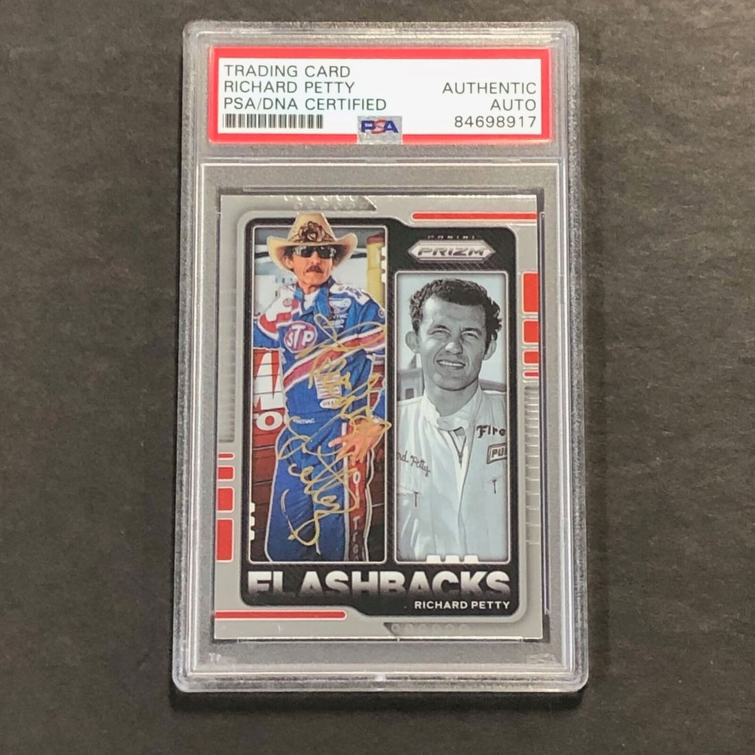 2021 Panini Prizm Racing Flashbacks #77 Richard Petty Signed Card Auto ...