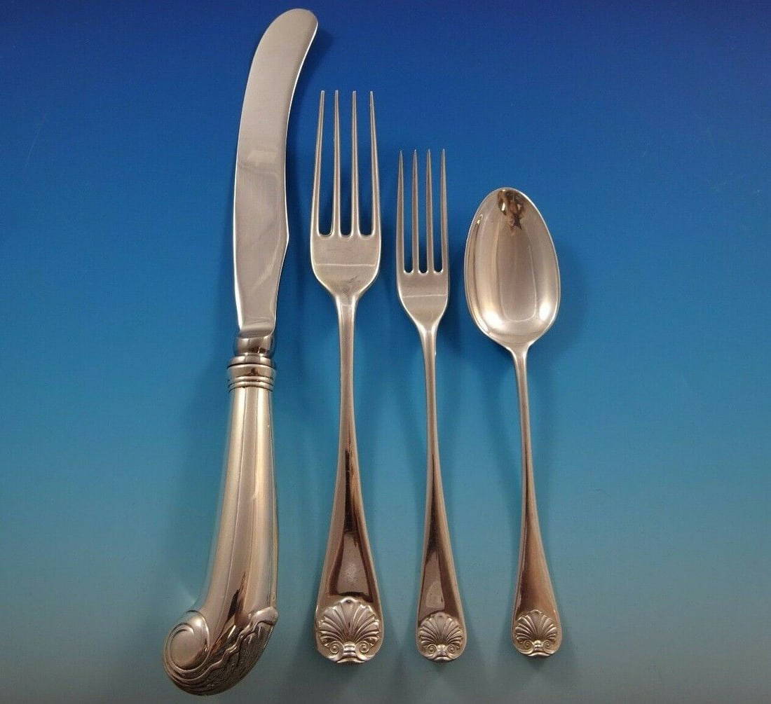 Williamsburg Shell By Stieff Sterling Silver Dinner Flatware Set ...