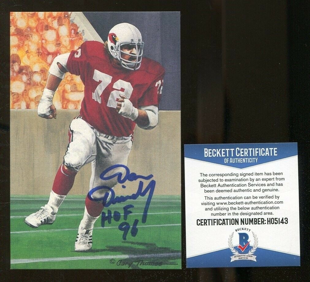 Dan Dierdorf Signed Goal Line Art Card Glac Autographed W/hof Cardinals ...