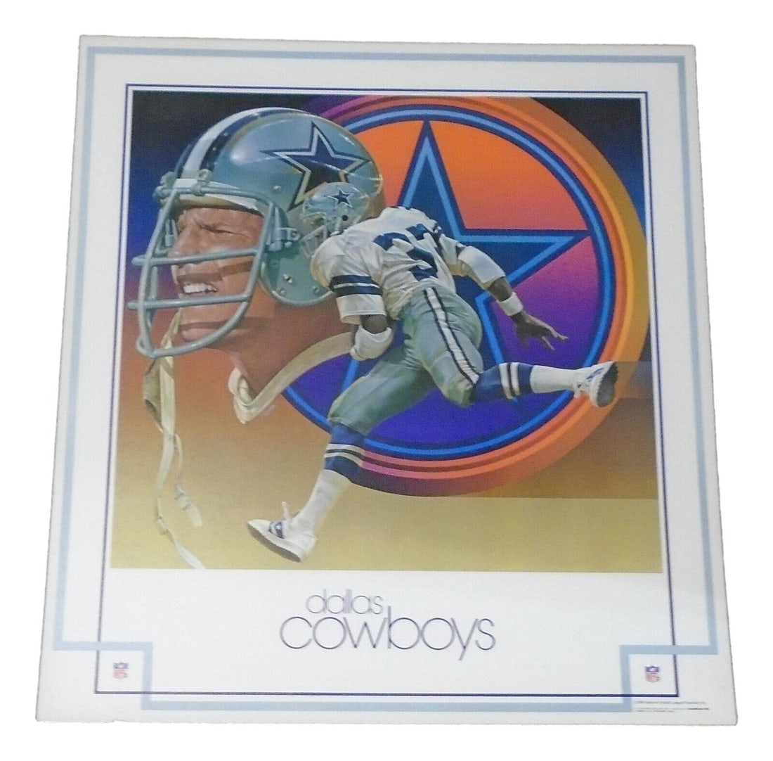 1980 Dallas Cowboys Damac Poster 23x25" Tony Dorsett Bob Lilly 86286 ...