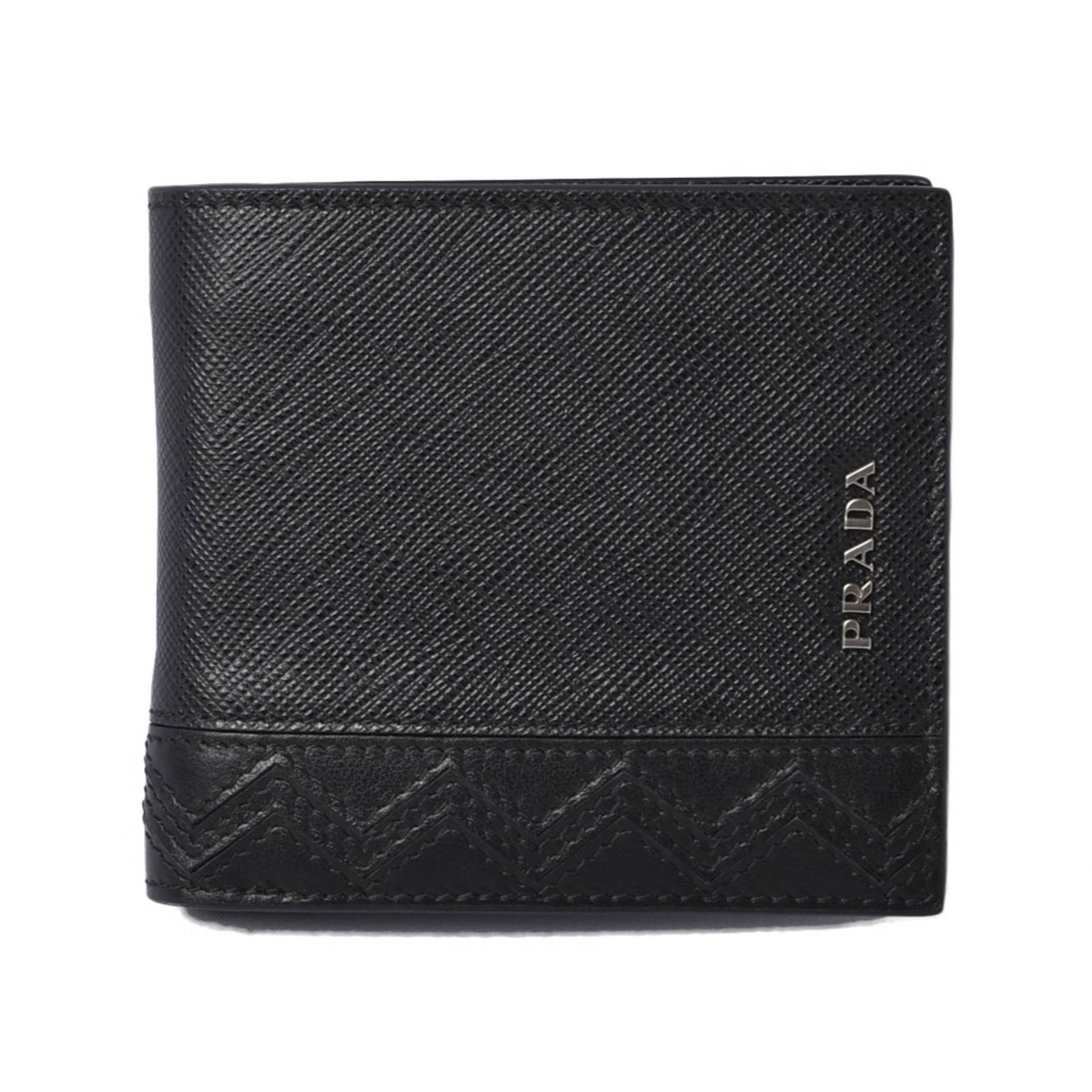 Prada Wallet For Men 2mo912 Saffiano Saffiano Black Auction