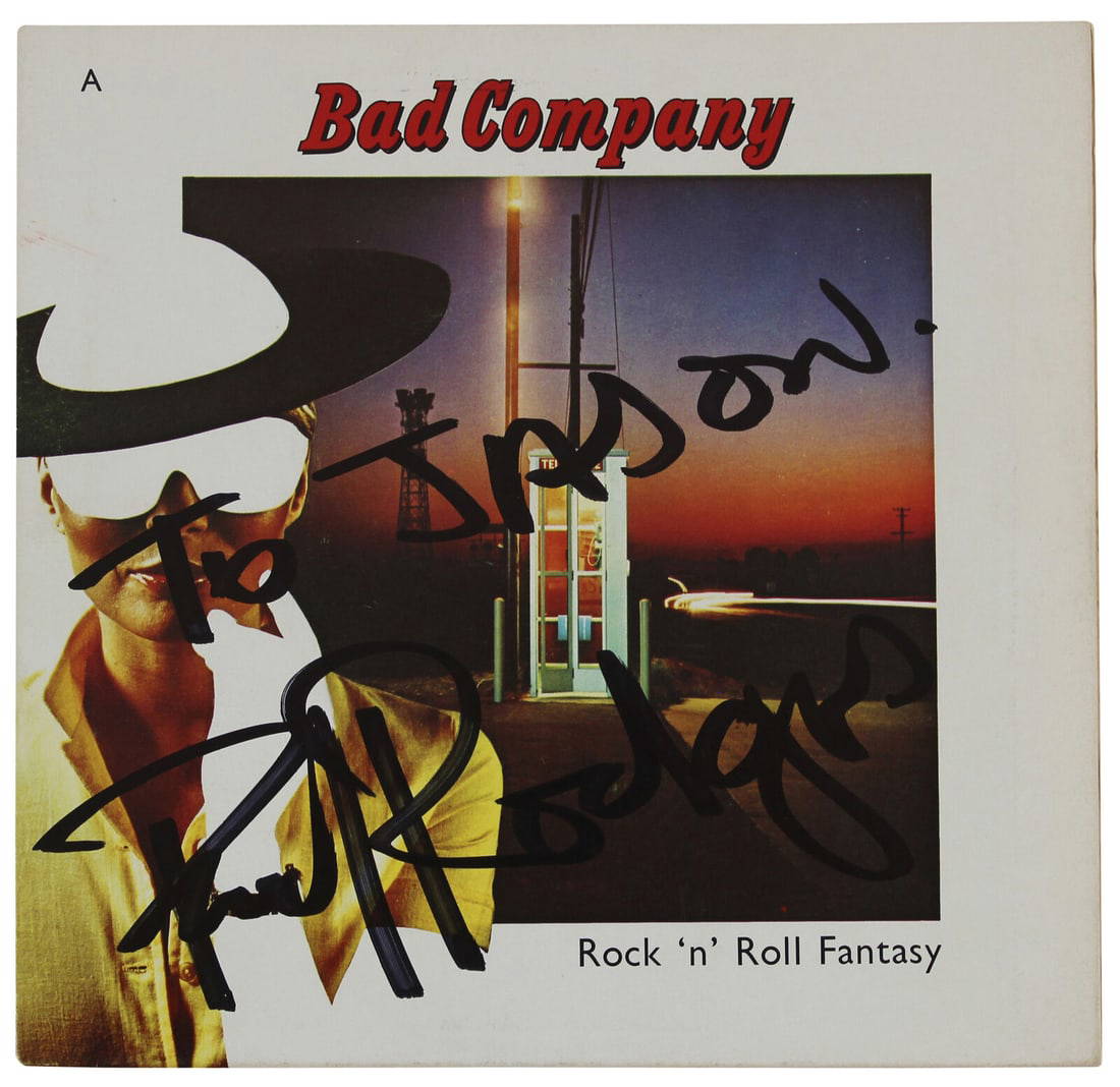Paul Rodgers Bad Company Signed Rock N Roll Fantasy 45 Rpm Album Cover ...