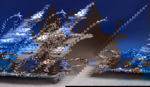 Birmingham Silver Co. Silverplate Tea Set 6-pc With Tray Grapes Motif ...