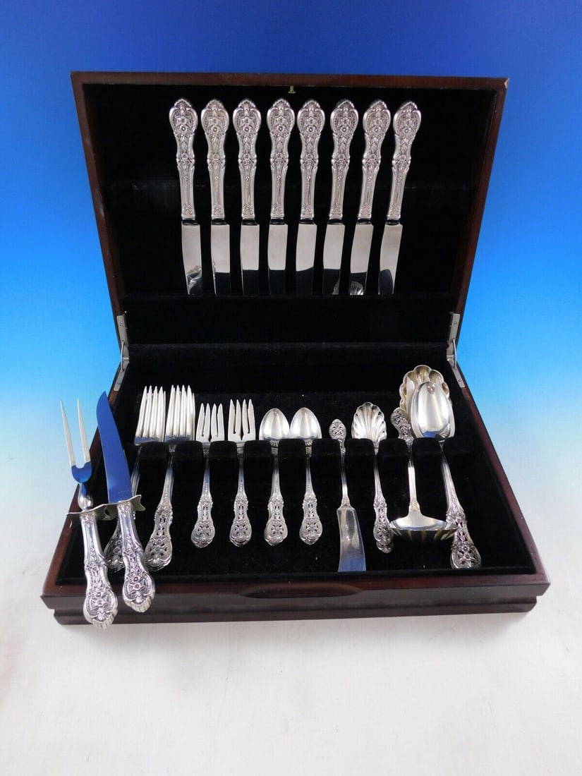 Primrose By International Sterling Silver Flatware Set 8 Dinner Service ...