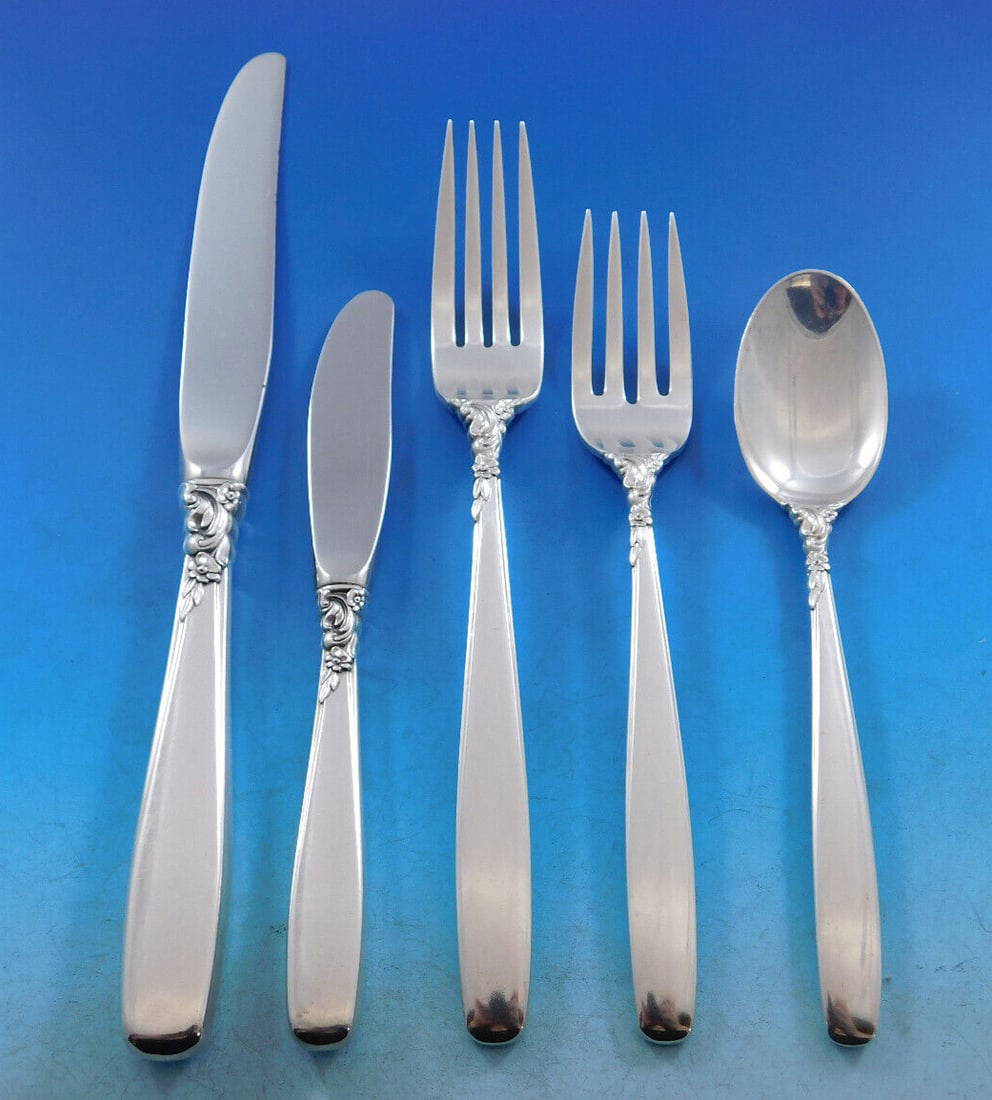 Starfire By Lunt Sterling Silver Flatware Set For 8 Service 44 Pieces ...