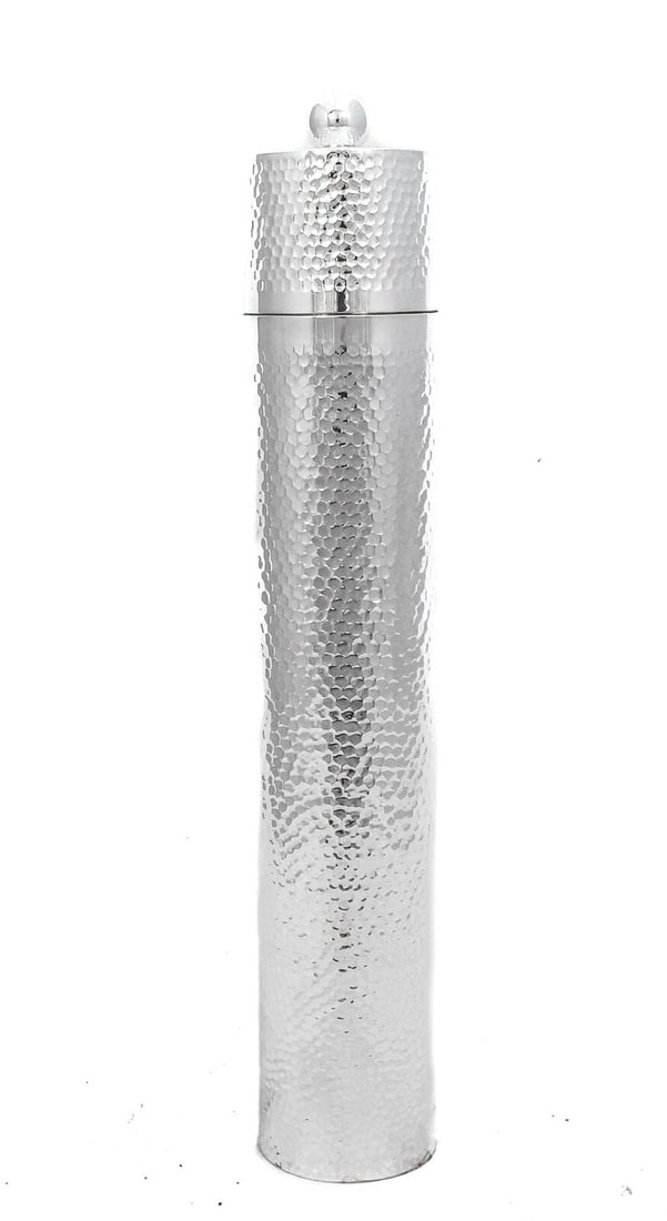 Fine Tall 925 Sterling Silver Handmade Modern Hammered Sleek Megillah Holder Auction