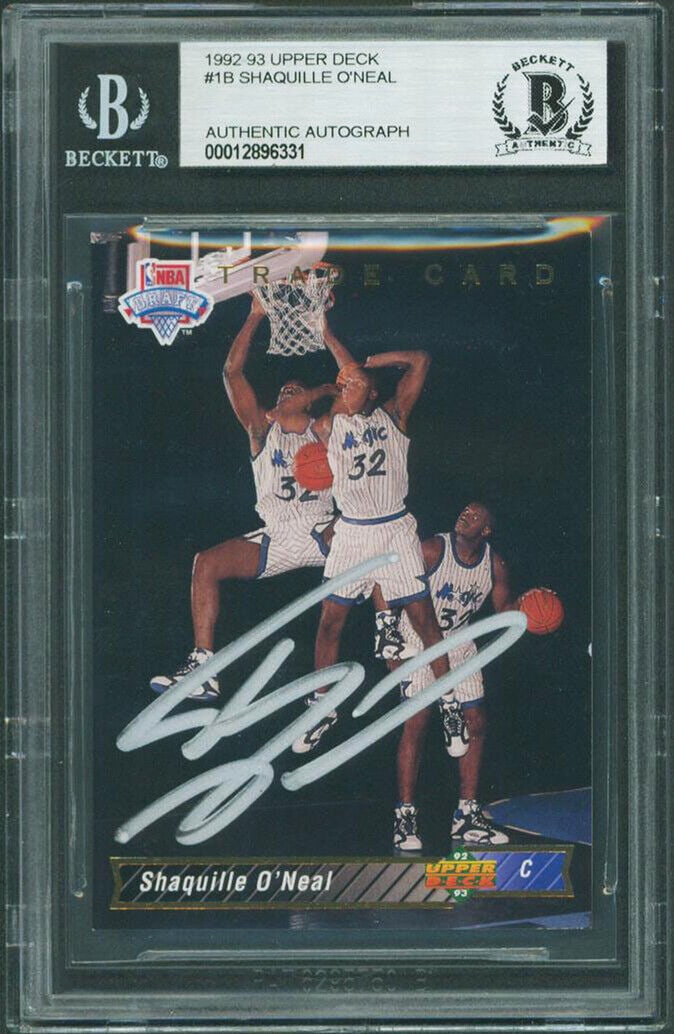 Magic Shaquille O'neal Signed 1992 Upper Deck #1b Rookie Card Bas ...