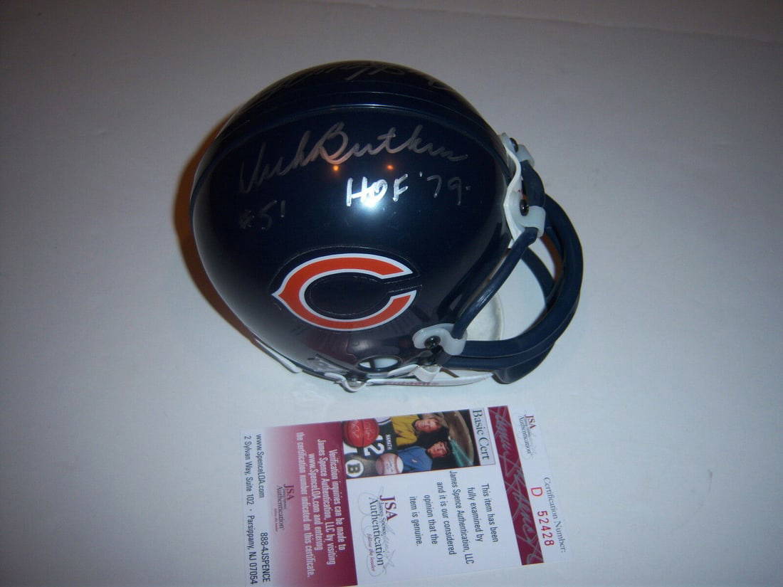 Dick Butkus Dan Hampton Chicago Bears Jsa/coa Signed Mini Helmet Auction