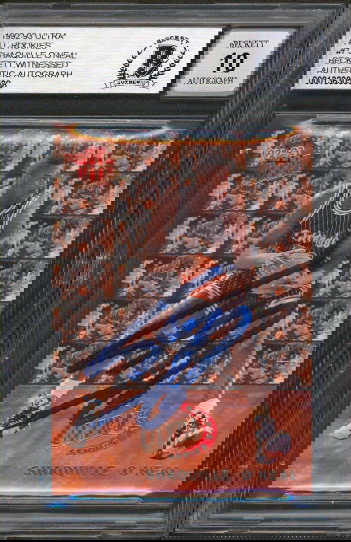 Magic Shaquille O'neal Signed 1992 Ultra All-rookies #7 Card Auto 10 ...