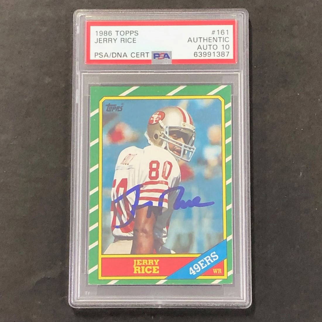 1986 Topps #161 Jerry Rice Signed Card Auto 10 Psa Slabbed Auction