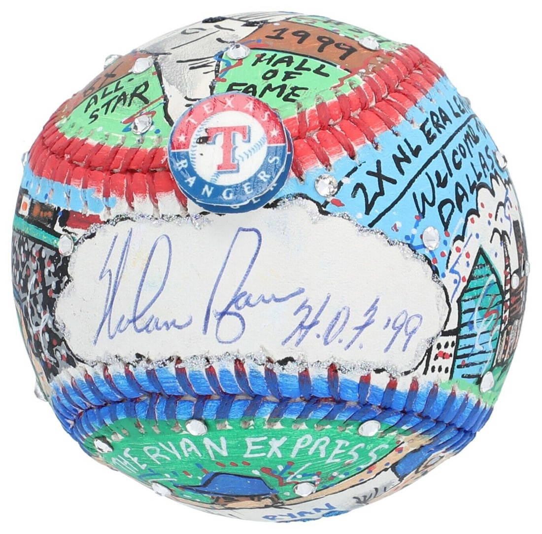 Nolan Ryan Signed Charles Fazzino Hand Painted Pop Art Baseball Steiner ...