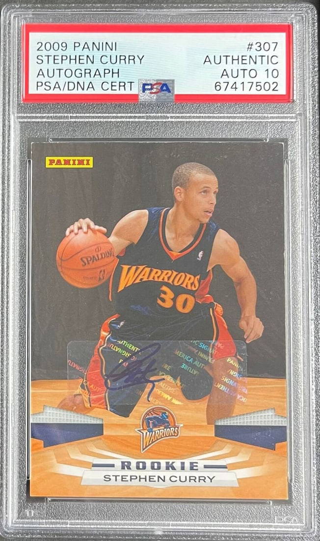 2009 Panini #307 Stephen Curry Signed Rookie Card Auto 10 Psa Slabbed ...