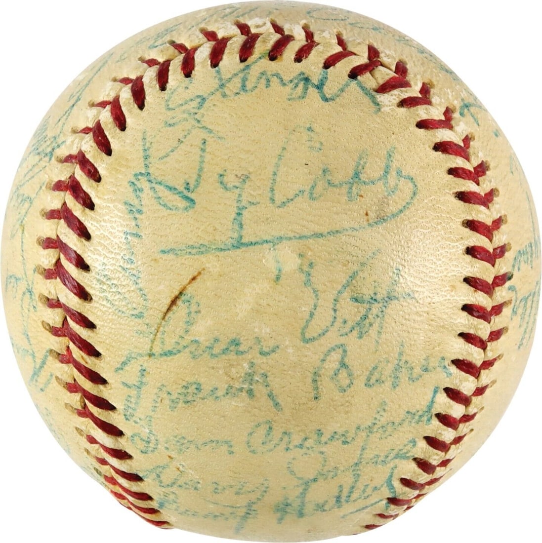 Ty Cobb Joe Dimaggio 1946 Yankees First Old Timers Day Signed Baseball ...