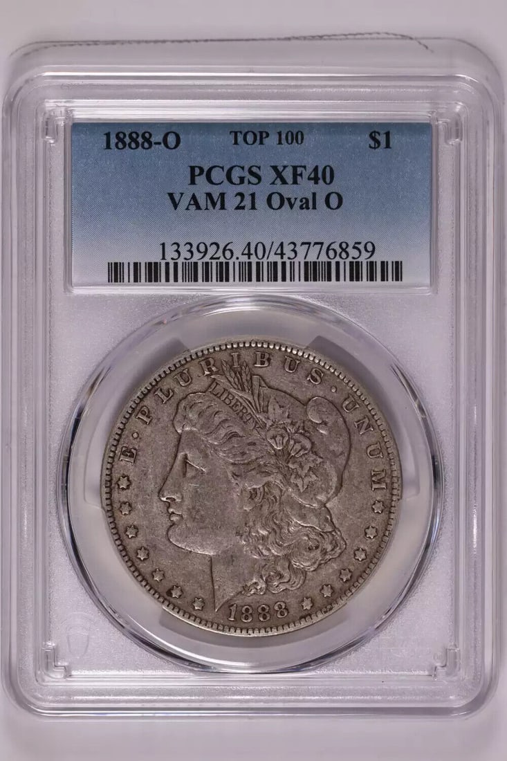 1888-o Vam 21 Oval O" Top 100 Morgan Dollar Pcgs Xf40" Auction