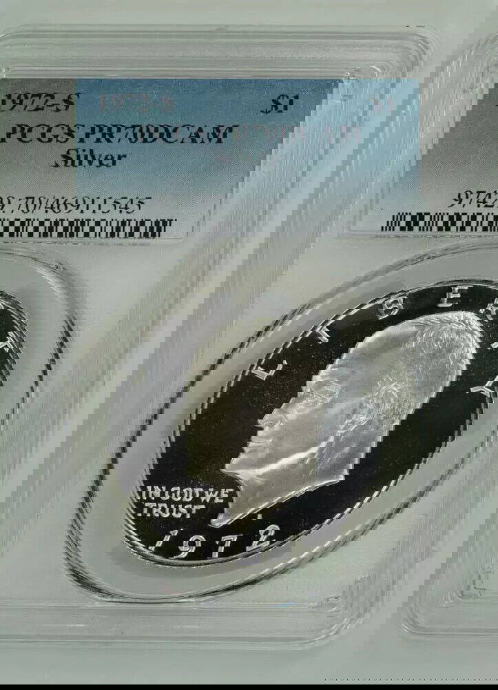 1972 S Proof Eisenhower Ike Dollar $1 Silver Pcgs Pr 70 Dcam Deep Cameo (545) Auction