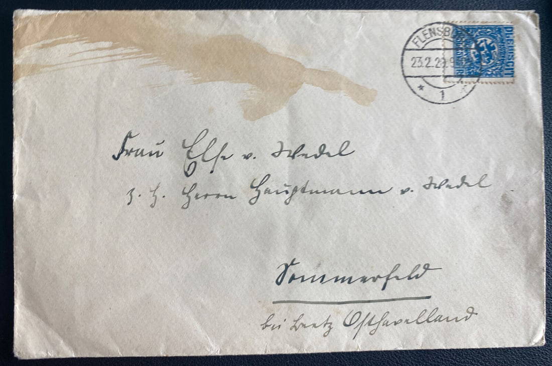 1920 Flensburg Germany Cover Plebiscite Stamp Auction
